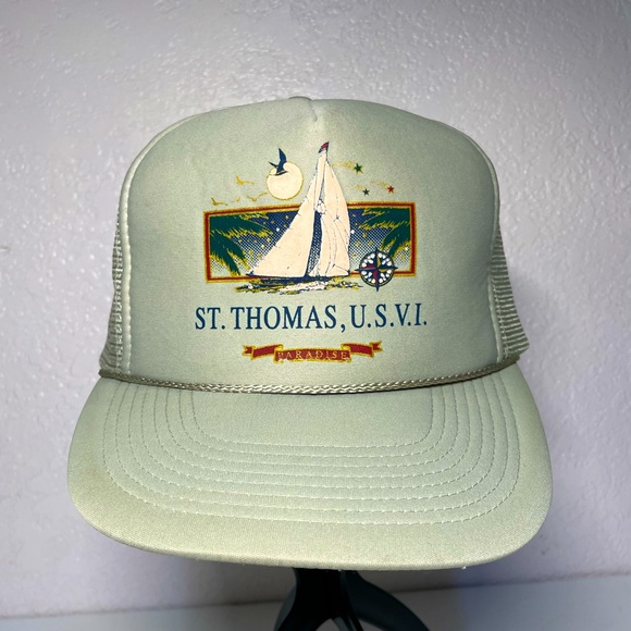 Nissun | Accessories | Vintage Nissun St Thomas Us Virgin Islands Snap Back Trucker Hat Cap Grey ...